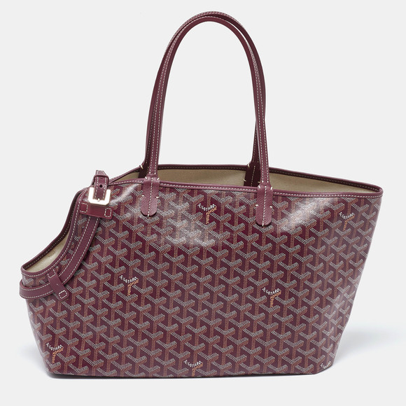 Goyard | Bags | Goyard Burgundy Ine Coated Canvas And Leather The Chien ...